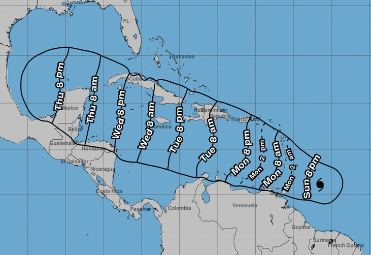 Se prevé Beryl provoque fuertes marejadas en la costa sur de Puerto Rico